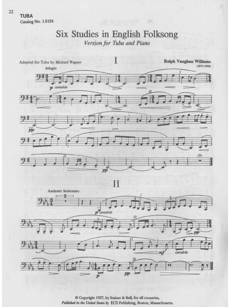 Six Studies in English Folk Songs | PDF