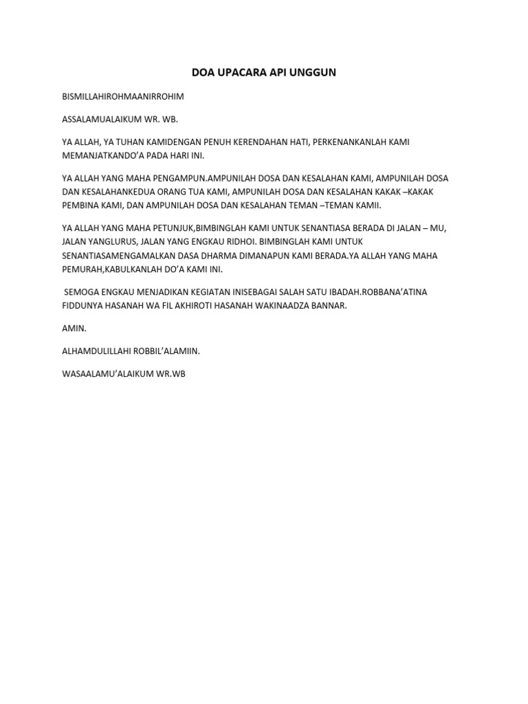 Doa Upacara API | PDF | Agama & Spiritualitas