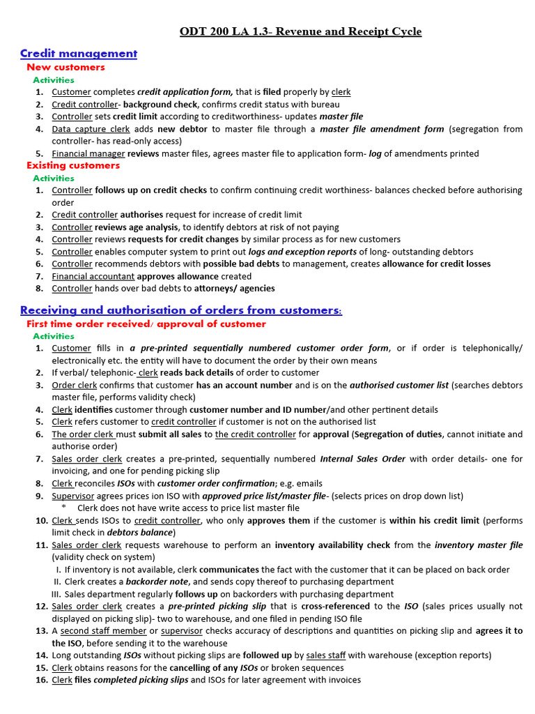 Revenue and Receipt Cycle Process Guide | PDF | Cheque | Receipt