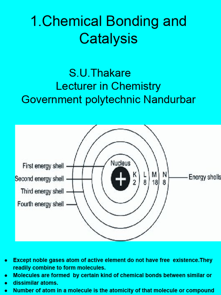 Chemical Bonding and Catalysis | PDF | Chemical Bond | Catalysis