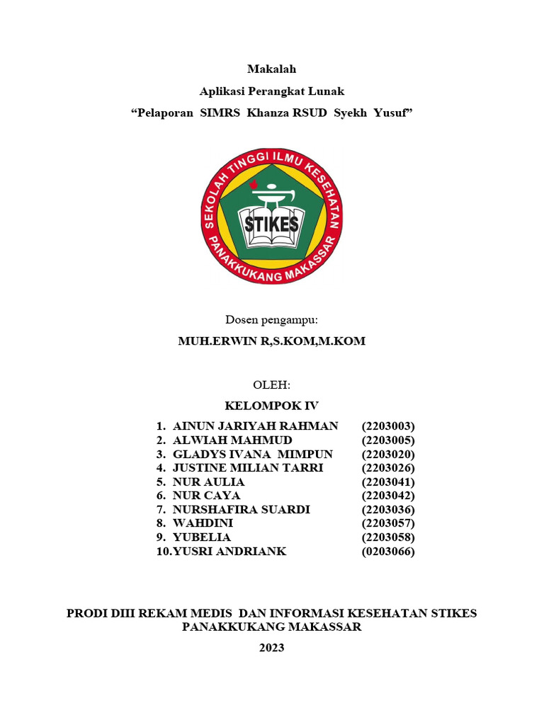 SIMRS Khanza di RSUD Syekh Yusuf | PDF