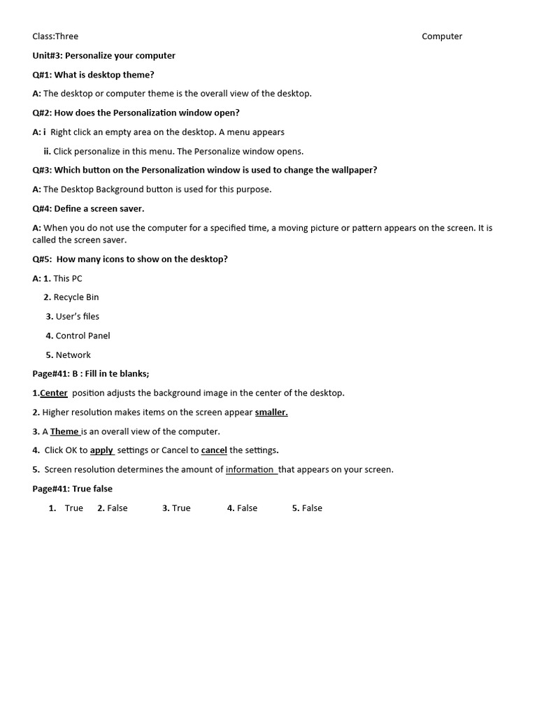 Computer Class 3 | PDF | Career & Growth | Games & Activities