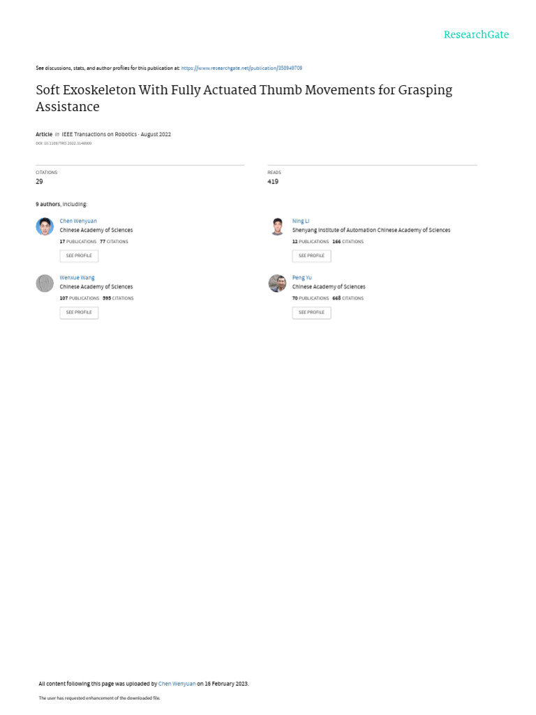 Soft Exoskeleton With Fully Actuated Thumb Movements For Grasping ...