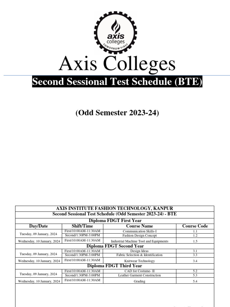 Bte Second Sessional Test Odd Sem 23 24 | PDF | Engineering | Textiles