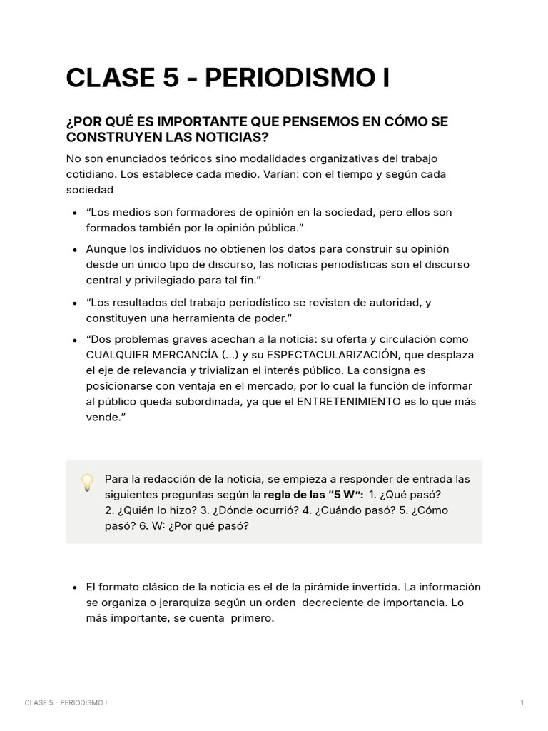 CLASE 5 - PERIODISMO I 97f5573734b54c078062b9b7c2f4b98e | PDF | Anonimato | Periodismo