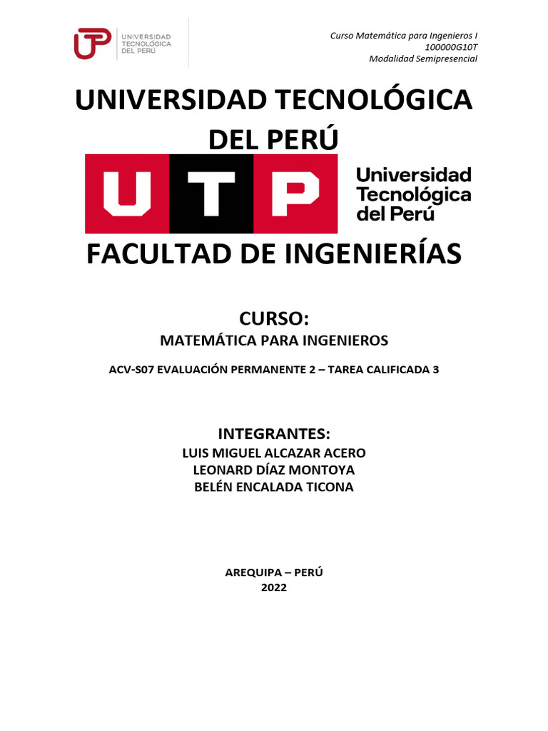 (ACV-S07) Evaluacion Permanente Tarea Calificada 3 GRUPAL | PDF