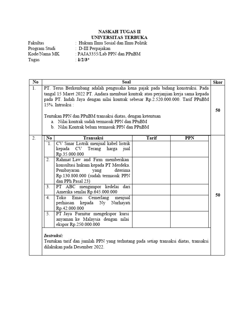 TMK 1 - PAJA3355 - Tugas2 | PDF | Bisnis | Pengelolaan Keuangan & Uang