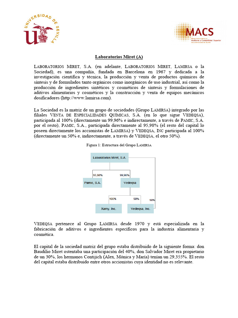 Valoración de Laboratorios Miret | PDF | Hoja de balance | Sociedad