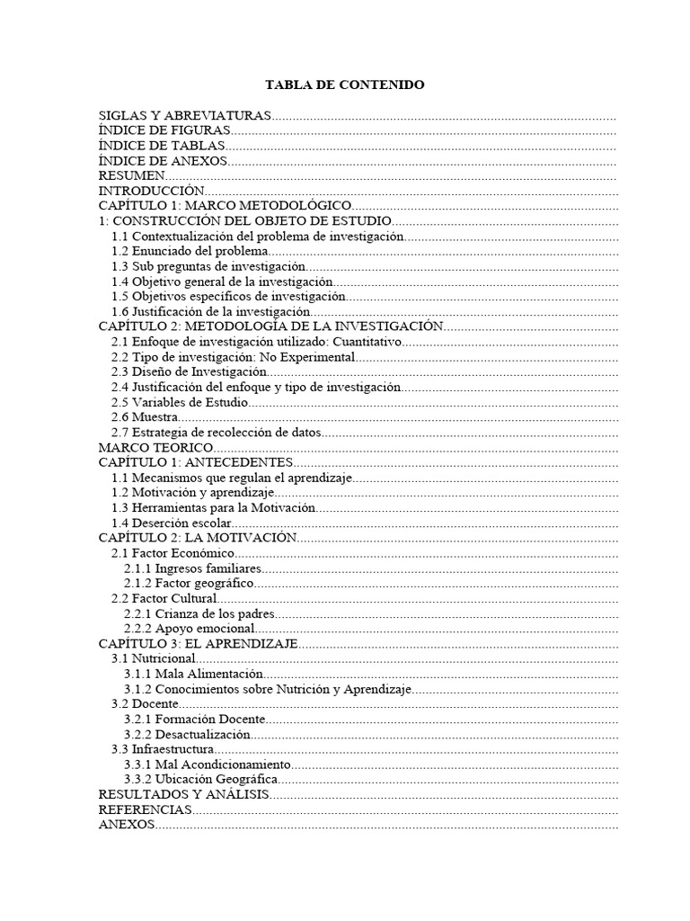 Tabla de Contenido | PDF | Metodología | Cognición