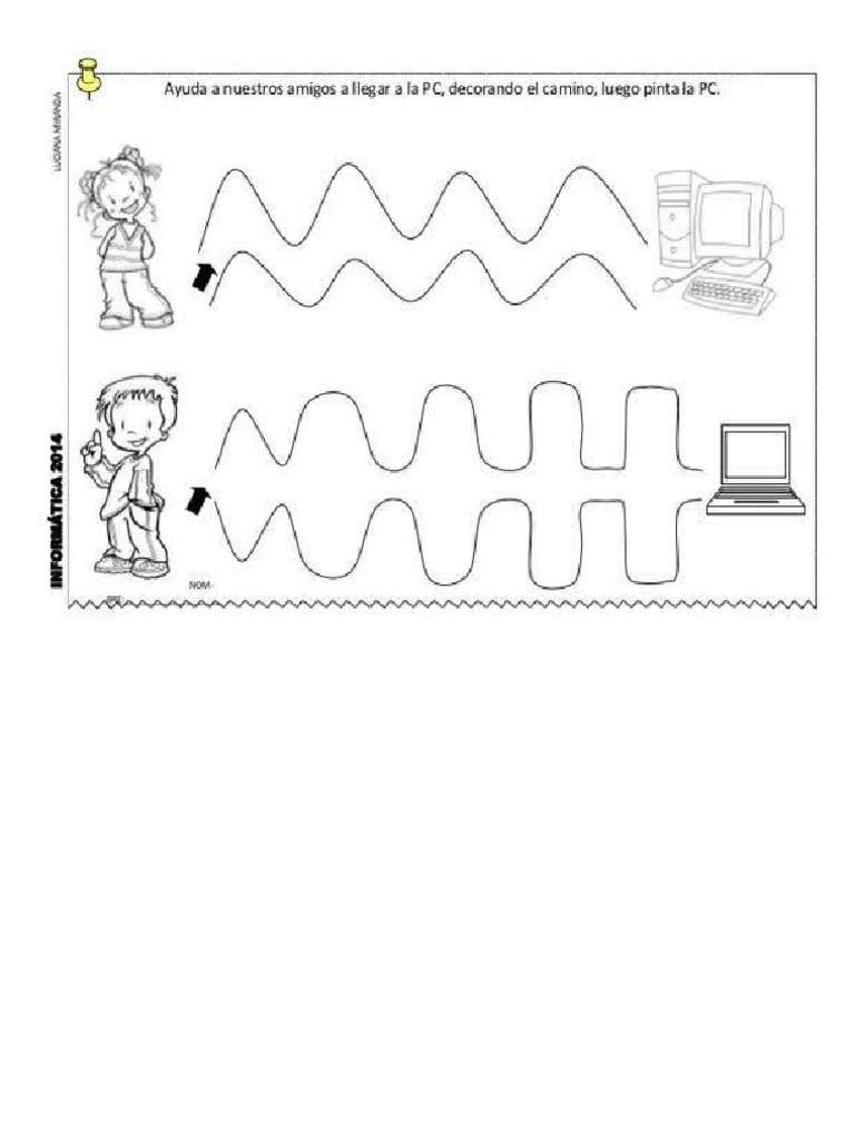 Actividad Lineas Compu Todo Preescolar | PDF