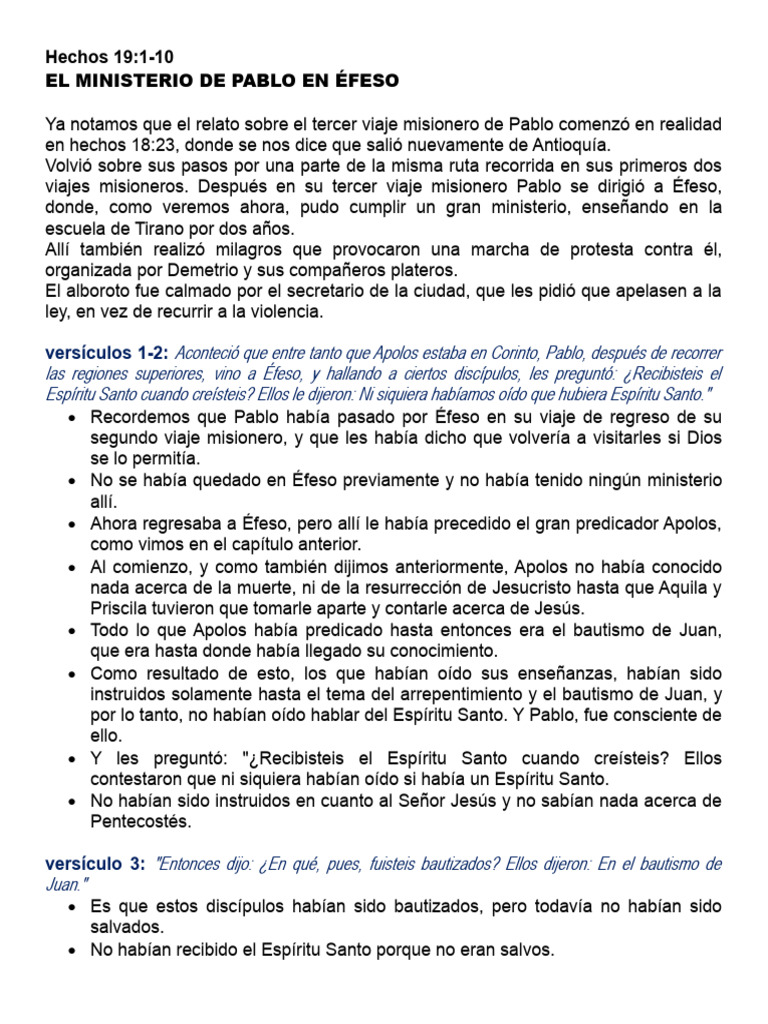 Hechos 19 | PDF | Pablo el apóstol | espíritu Santo
