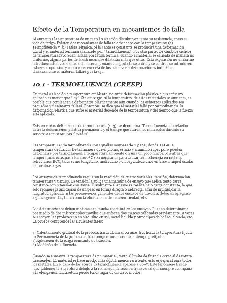 Efecto de La Temperatura en Mecanismos de Falla | PDF | Deformación (ingeniería) | Fractura