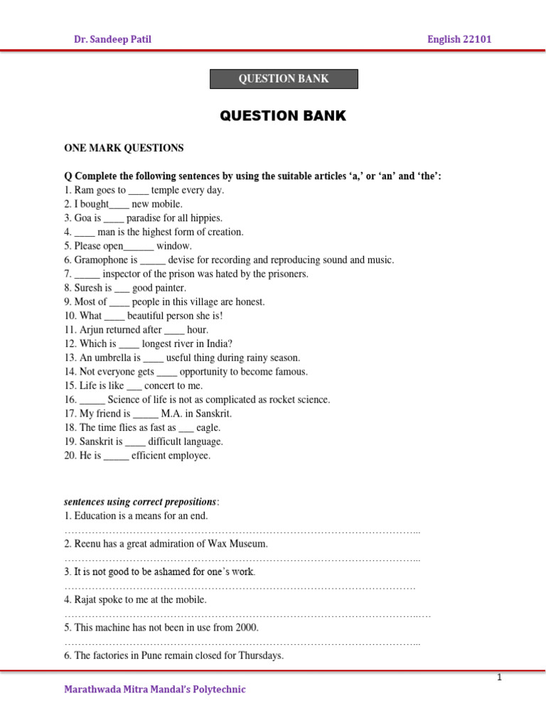 English - Question Bank | Download Free PDF | Electronic Waste