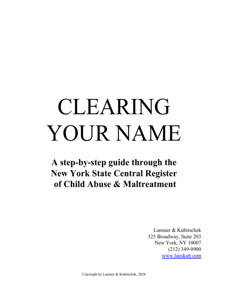 Clearing Your Name | PDF | Child Protective Services | Child Protection
