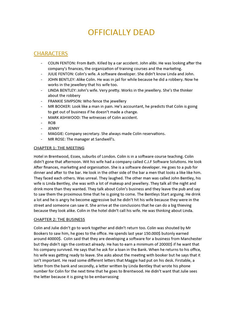 Officially Dead | PDF