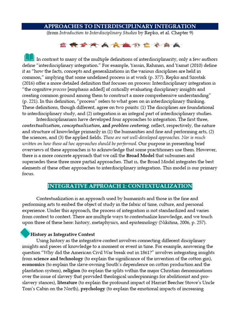 APPROACHES-TO-INTEGRATION-Contextualization | PDF | Interdisciplinarity | Epistemology