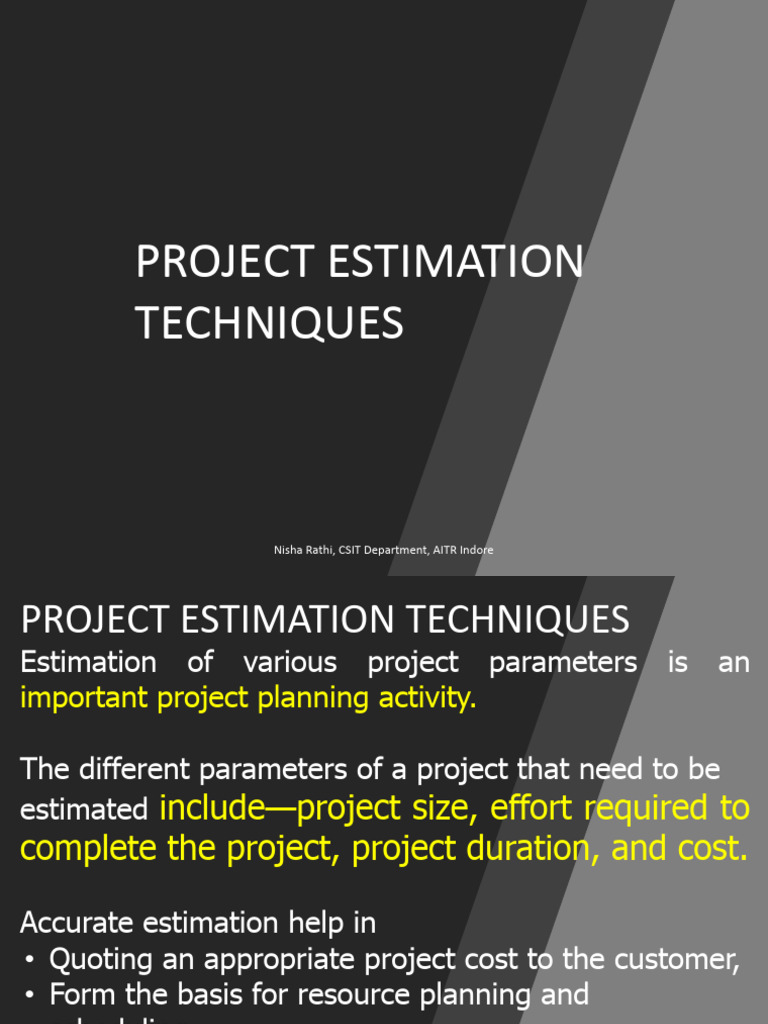 Estimation Techniques | PDF