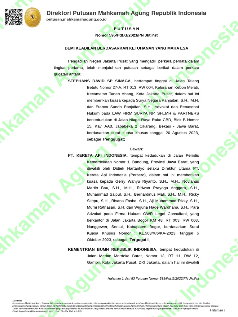 Putusan 595 PDT.G 2023 PN JKT - PST 20240502230429 | PDF
