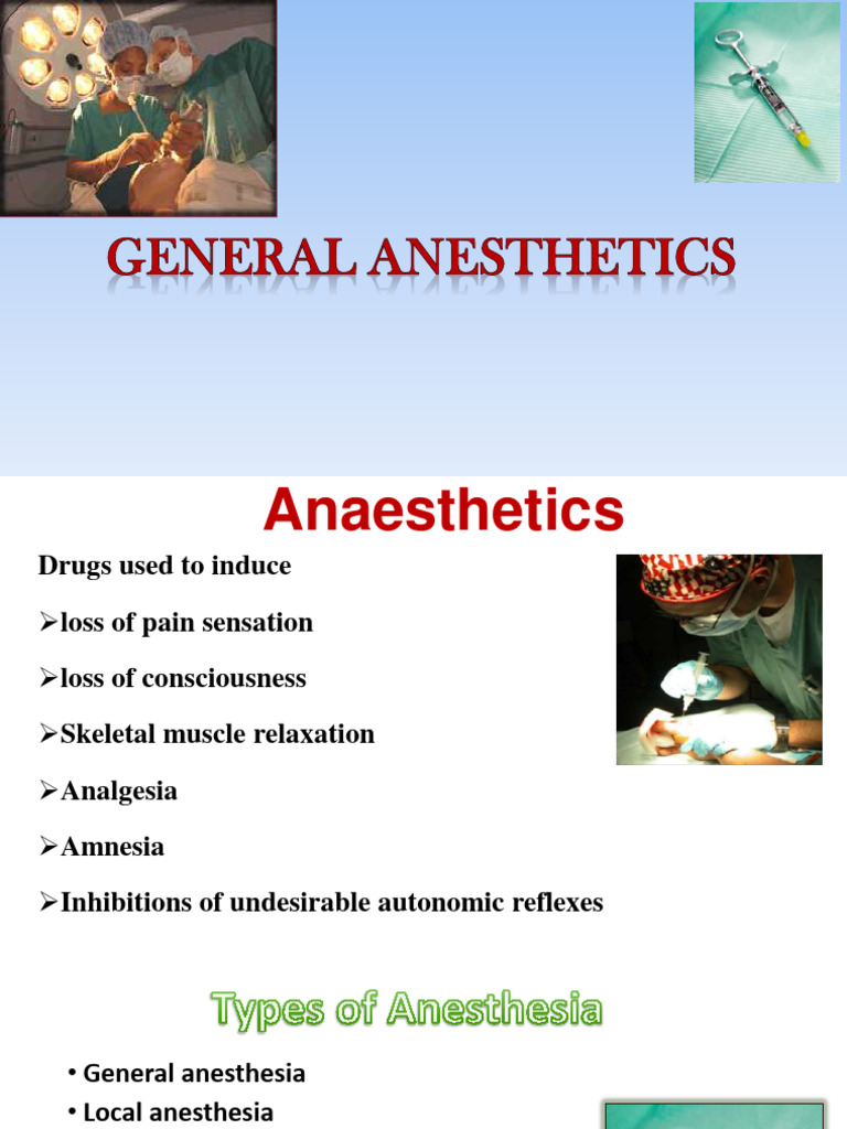 Overview of General Anesthetics | PDF | Anesthesia | Midazolam