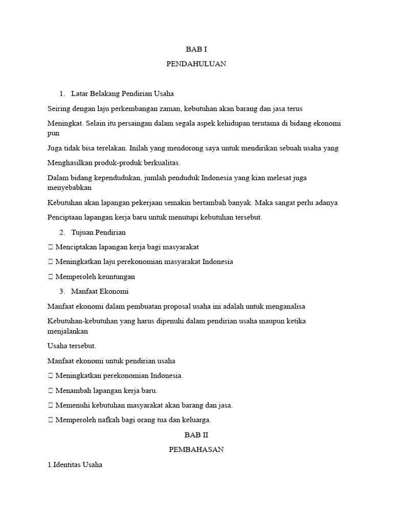 Proposal Usaha CV Pandawa Manunggal Jaya | PDF