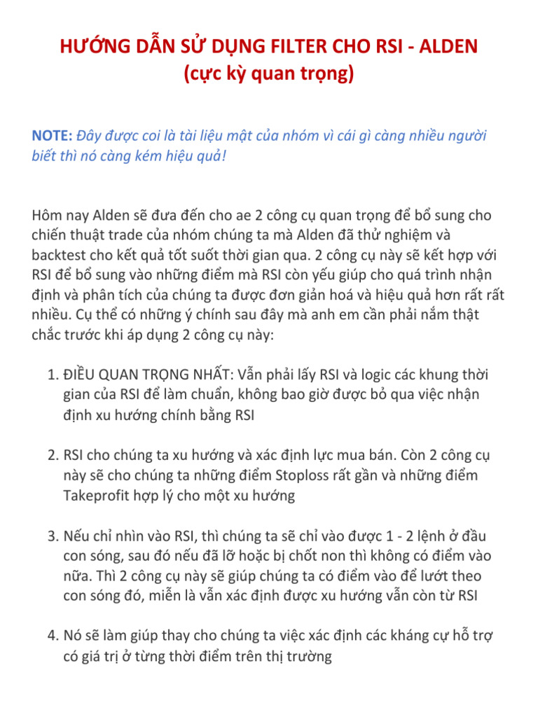 Huong Dan Su Dung Filter Cho Rsi | PDF