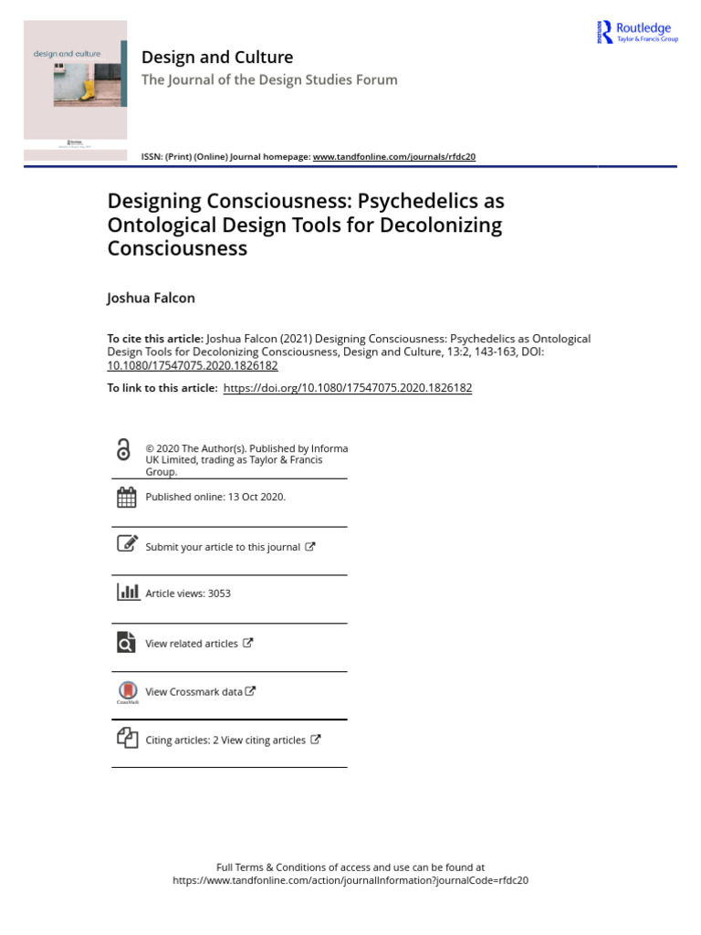 Designing Consciousness TH Psychedelics As Ontological Design Tools For Decolonizing ...