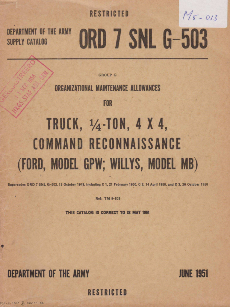 Ord 7 SNL G-503 1951 First Part | PDF