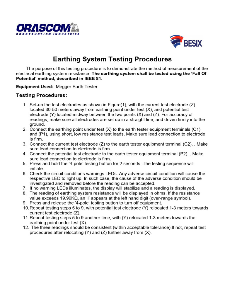 Earthing System Testing Guide | PDF
