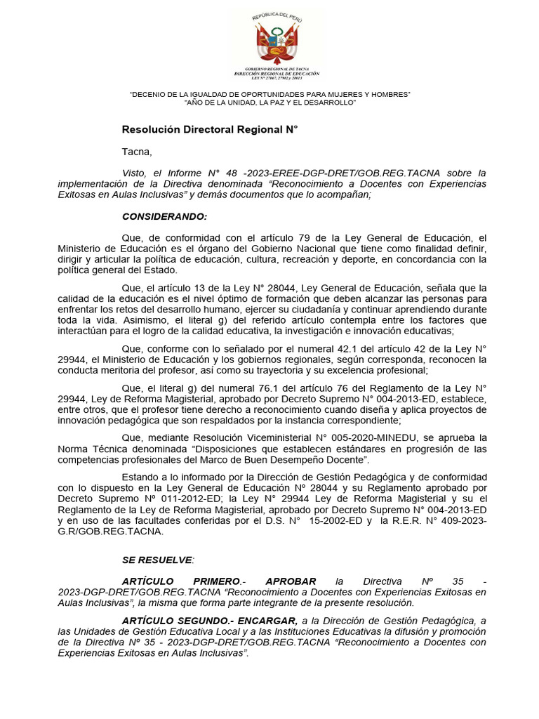 Resolucion Reconocimiento | PDF | Maestros | Gobierno