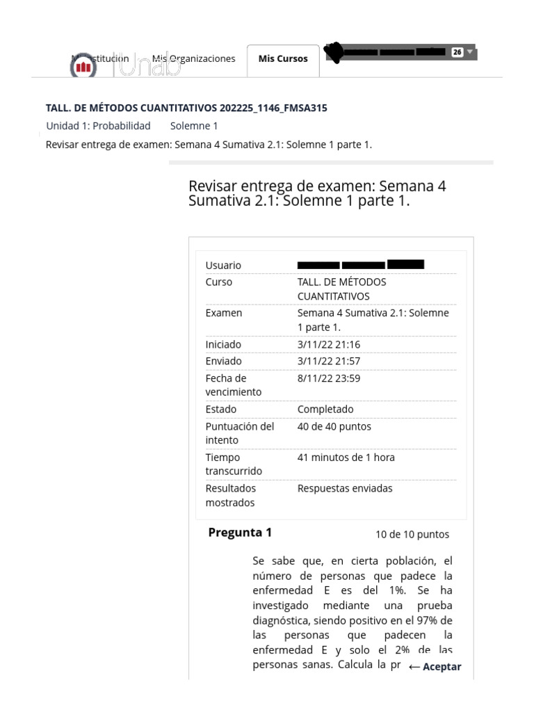 Revisar Entrega de Examen Semana 4 Sumativa 2.1 Solemne 1 ... APM-1 | PDF