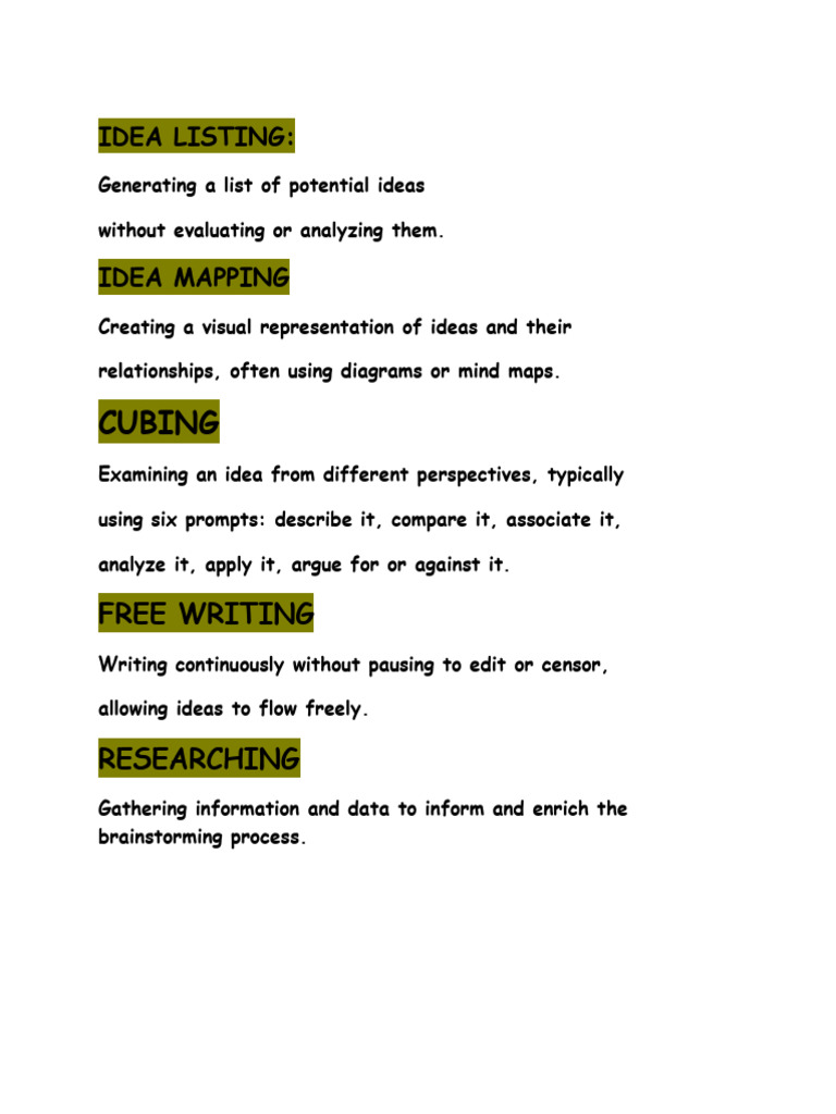 READING-AND-WRITING | PDF | Idea | Brainstorming