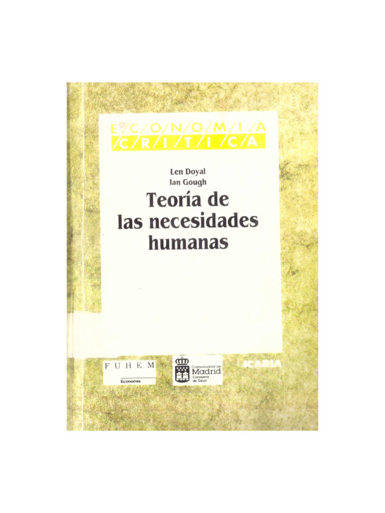 Satisfacción Necesidades Doyal y Goudh | PDF
