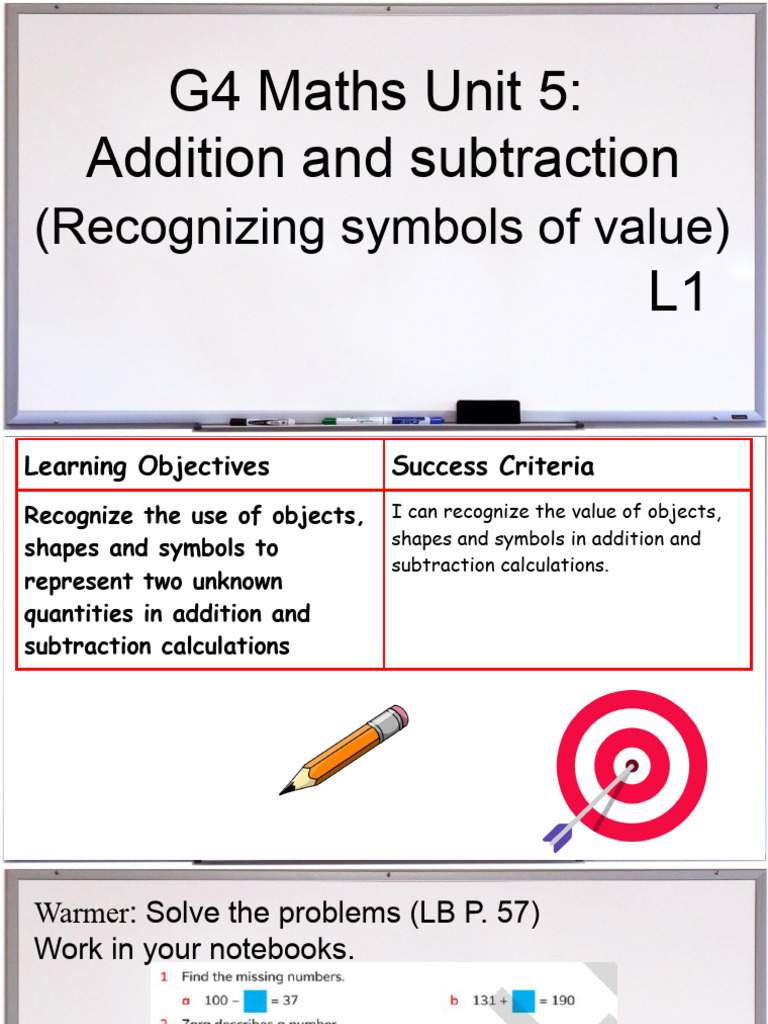 G4 Maths Unit 5 L1 - Addition and Subtraction | PDF | Numbers | Subtraction