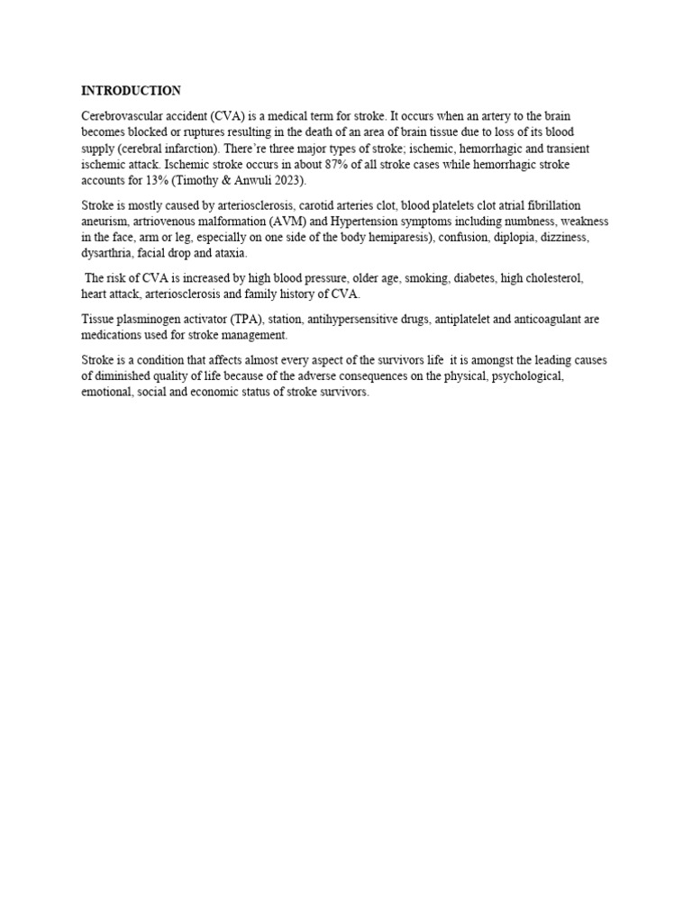 Cerebrovascular Accident Wa0087 | PDF | Stroke | Thrombus