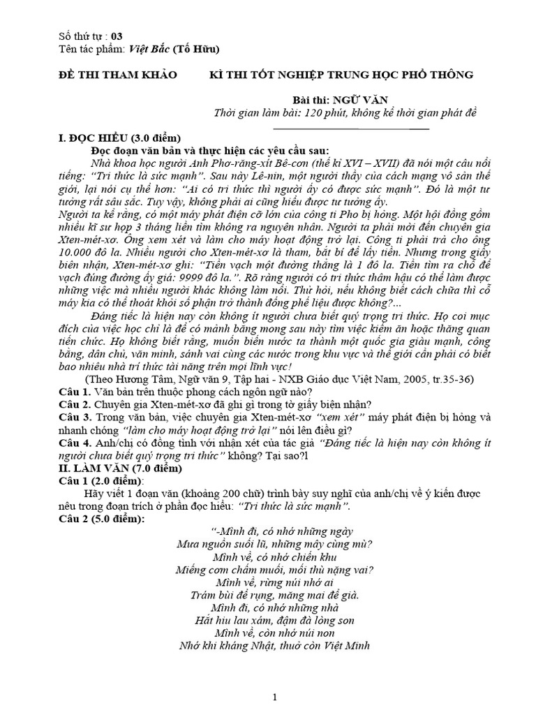 03 - VIET BAC - Đề 2- MÌNH ĐI... BẤY NHIÊU | PDF