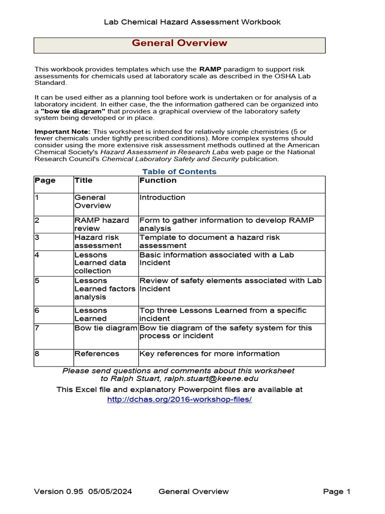 Lab Risk Assessment Workbook Beta | PDF | Laboratories | Hazards