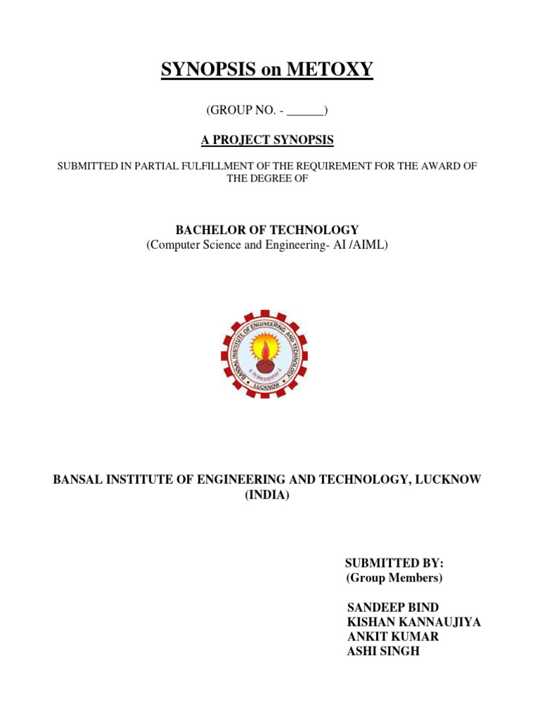 B.Tech AI Project Synopsis | PDF