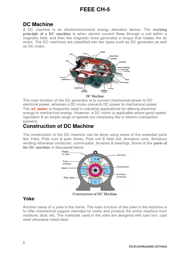 Unit 5 Electrical Machines | PDF | Electric Motor | Electromagnetic ...