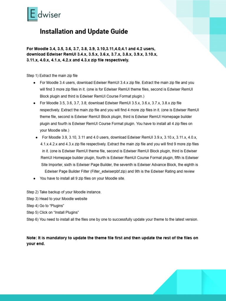 Edwiser Remui Installation and Update Guide | PDF | Directory ...