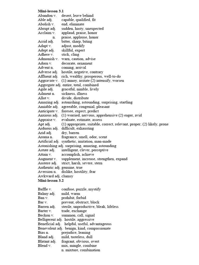 Synonyms | PDF | Odor