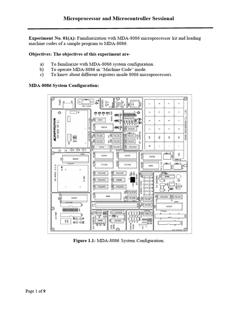 Exp 1(A)_ MDA 8086 | PDF | Random Access Memory | Programming