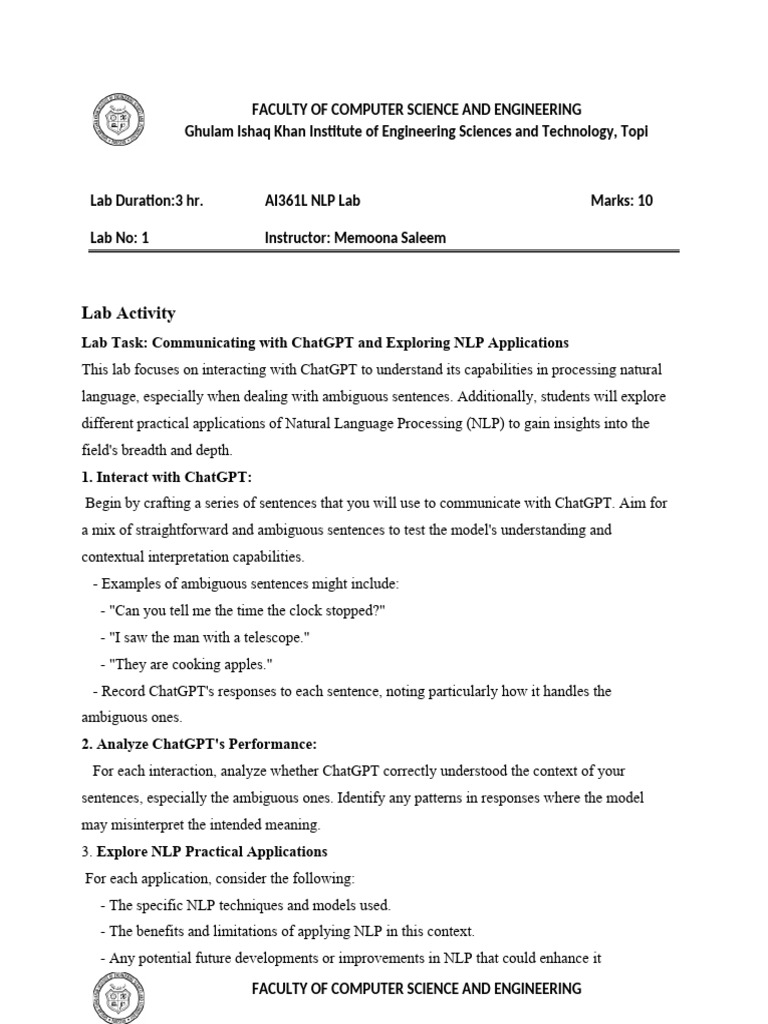 NLP Lab Tasks | Download Free PDF | Cognitive Science | Artificial Intelligence