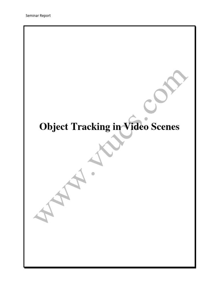 Object Tracking in Video Scenes | PDF | Image Segmentation | Computer Vision