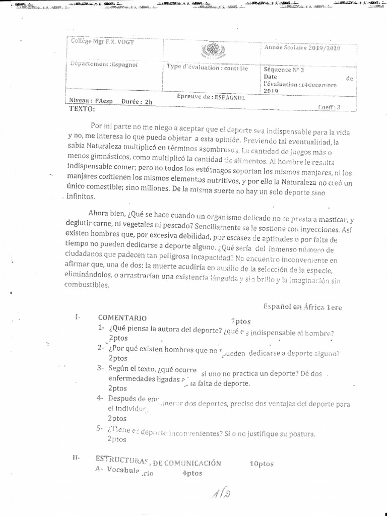 Coll Vogt Espagnol Seq32 PA 2020 | PDF
