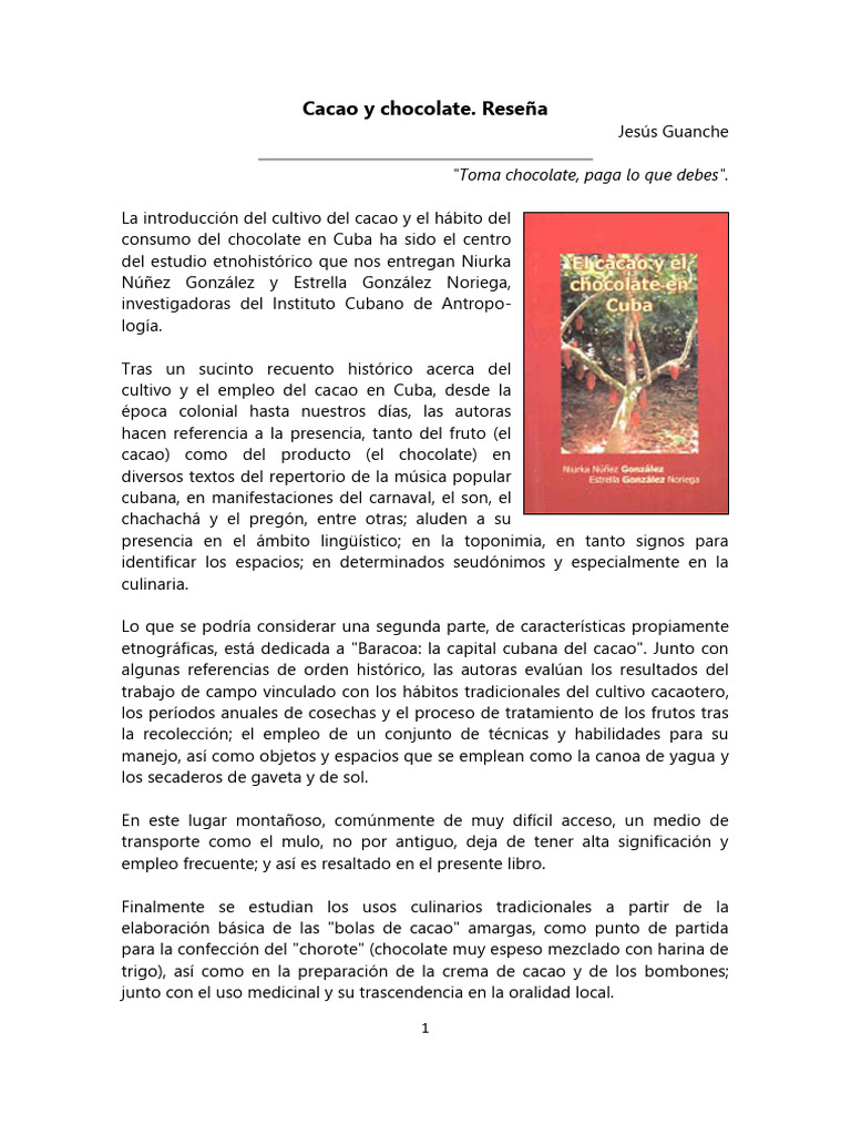 Historia del Cacao en Cuba | PDF | Chocolate | Cuba