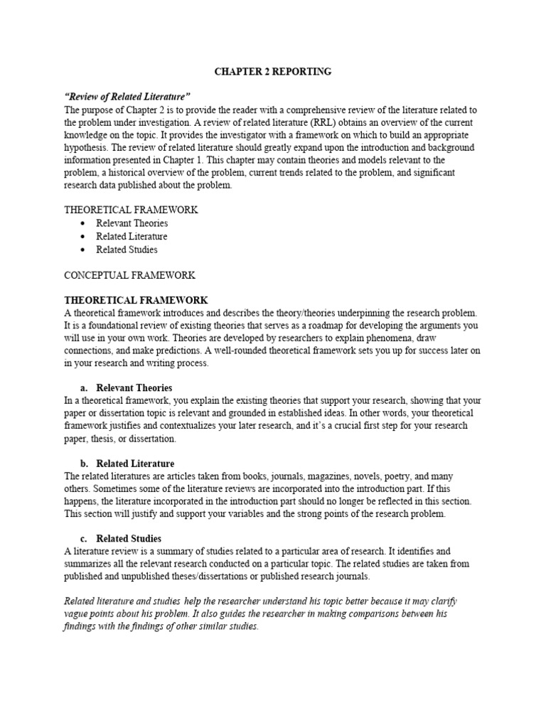CHAPTER 2 REPORTING - Research Project | PDF | Theory | Methodology