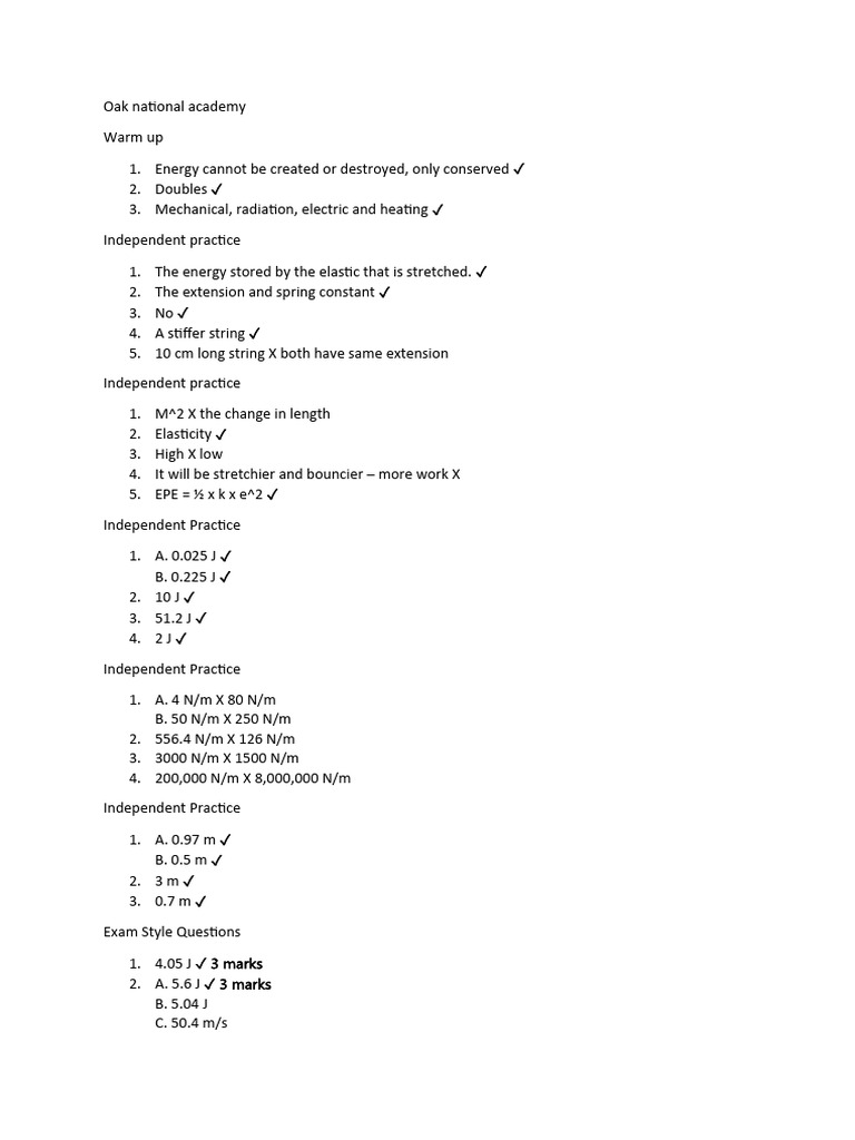 The Elastic Potential Energy Store Pdf