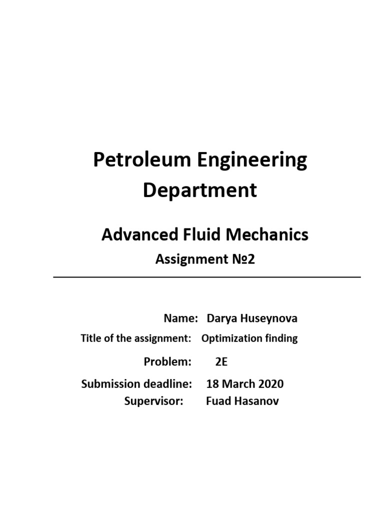 Darya Huseynova Assignment | PDF | Pump | Mathematical Optimization