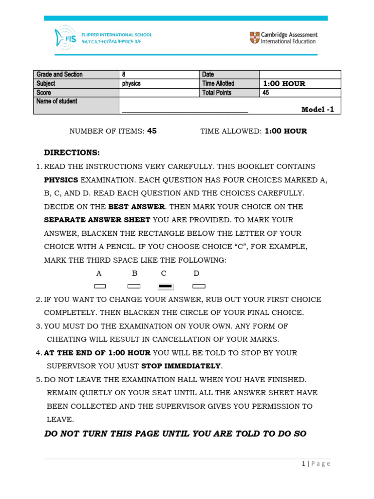 GRADE 8 FIRST MODEL 2023 | PDF | Heat | Heat Capacity