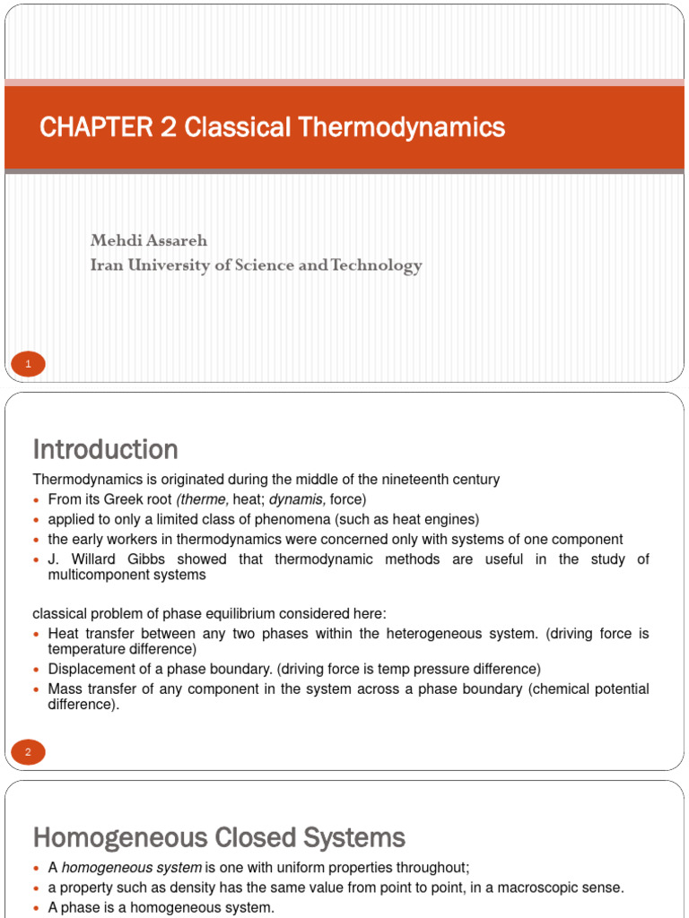 Classical Thermodynamics Guide | PDF | Thermodynamic Equilibrium ...